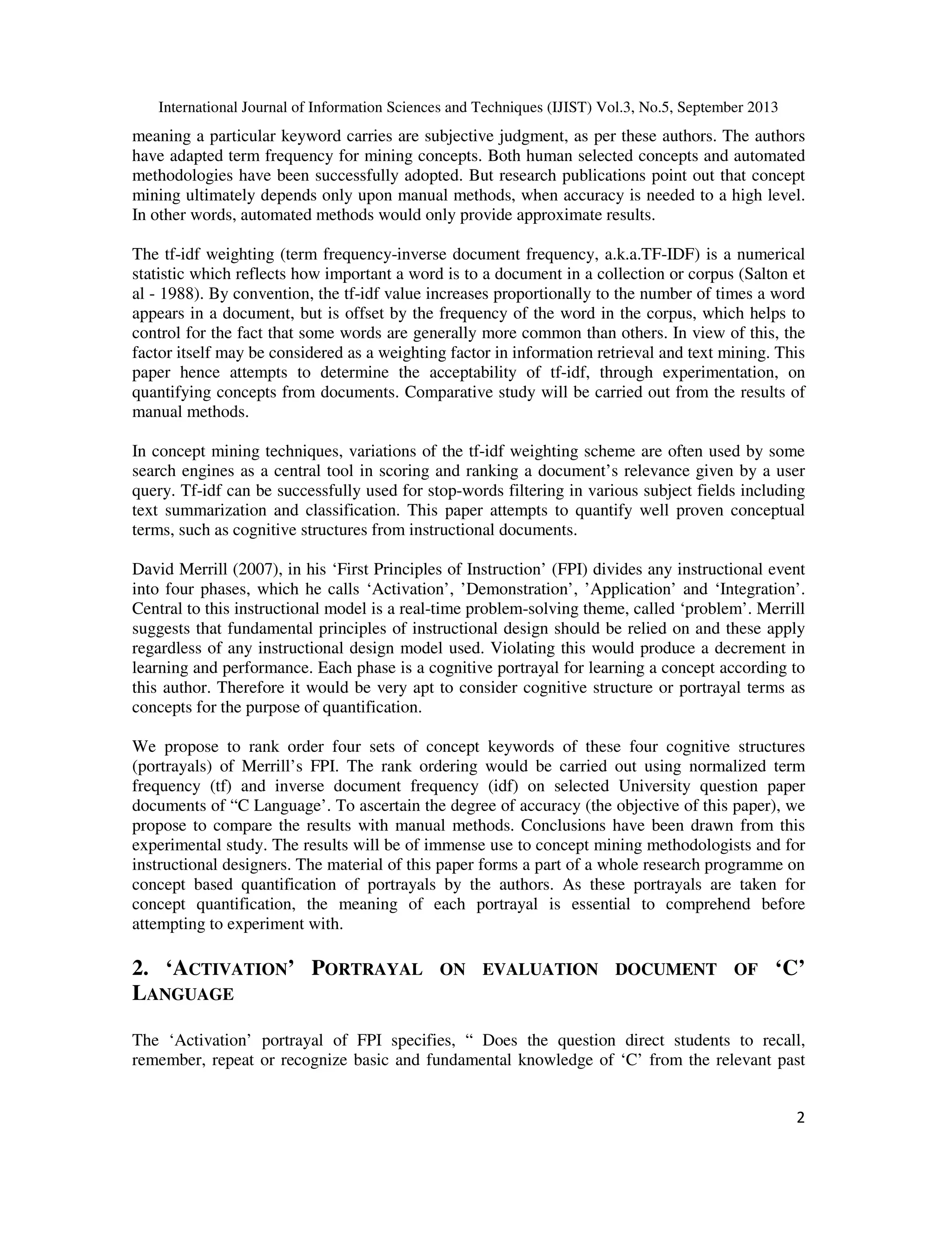 Quantification of Portrayal Concepts using tf-idf Weighting | PDF