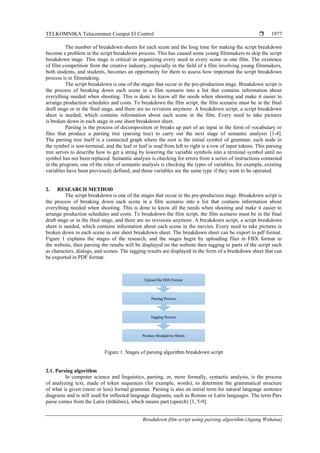 Breakdown film script using parsing algorithm | PDF | Screenwriting | Content Production