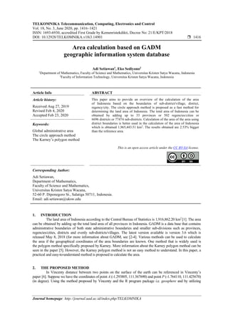 Area calculation based on GADM geographic information system database | PDF