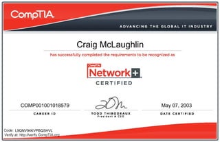 CompTIA Network+ certificate