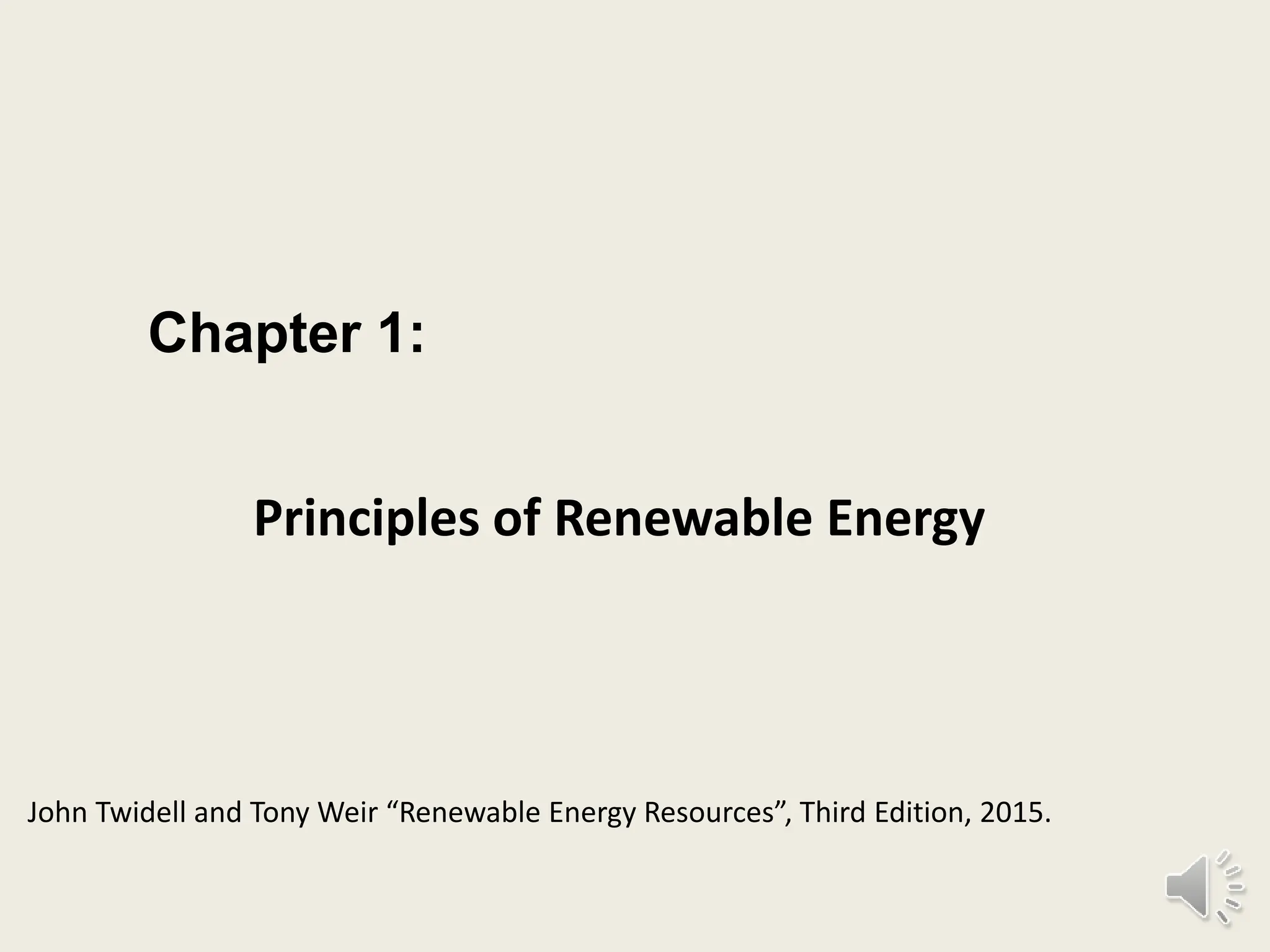 Principles of renewable energy resources | PPTX
