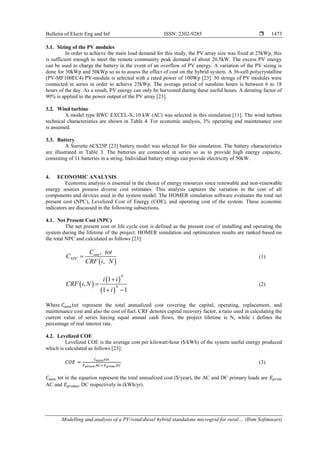 Modelling and analysis of a PV/wind/diesel hybrid standalone microgrid ...