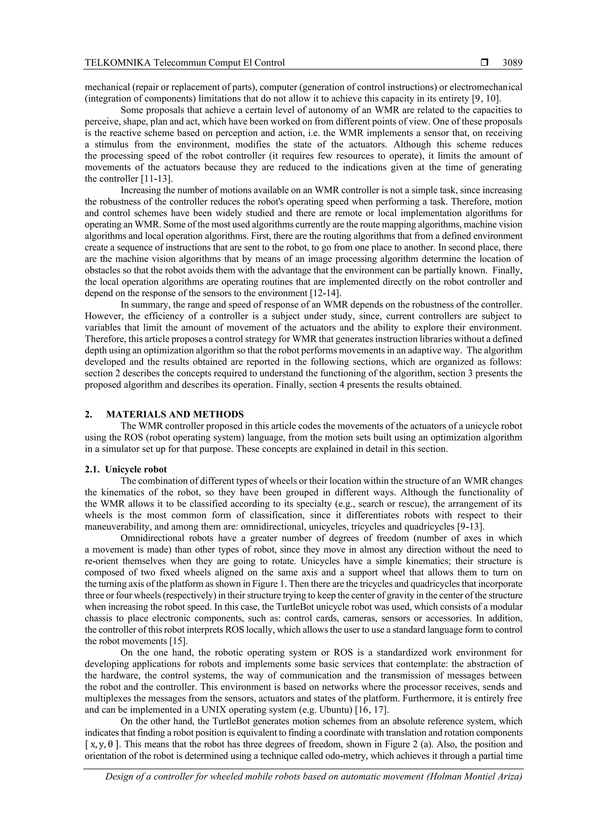 Design Of A Controller For Wheeled Mobile Robots Based On Automatic Movement Sequencing Pdf