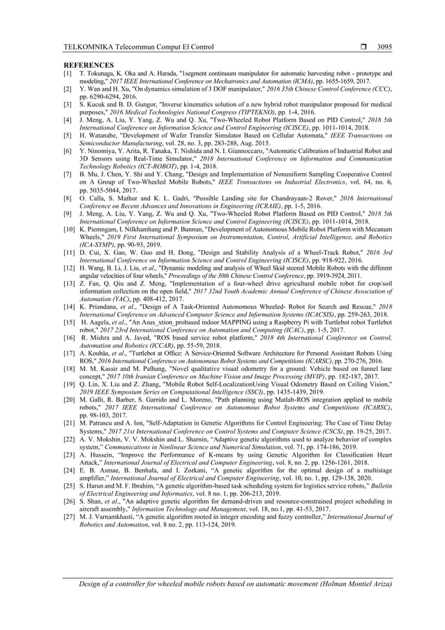 Design Of A Controller For Wheeled Mobile Robots Based On Automatic Movement Sequencing Pdf