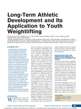 Long-Term Athletic Development and Its Application to Youth ...