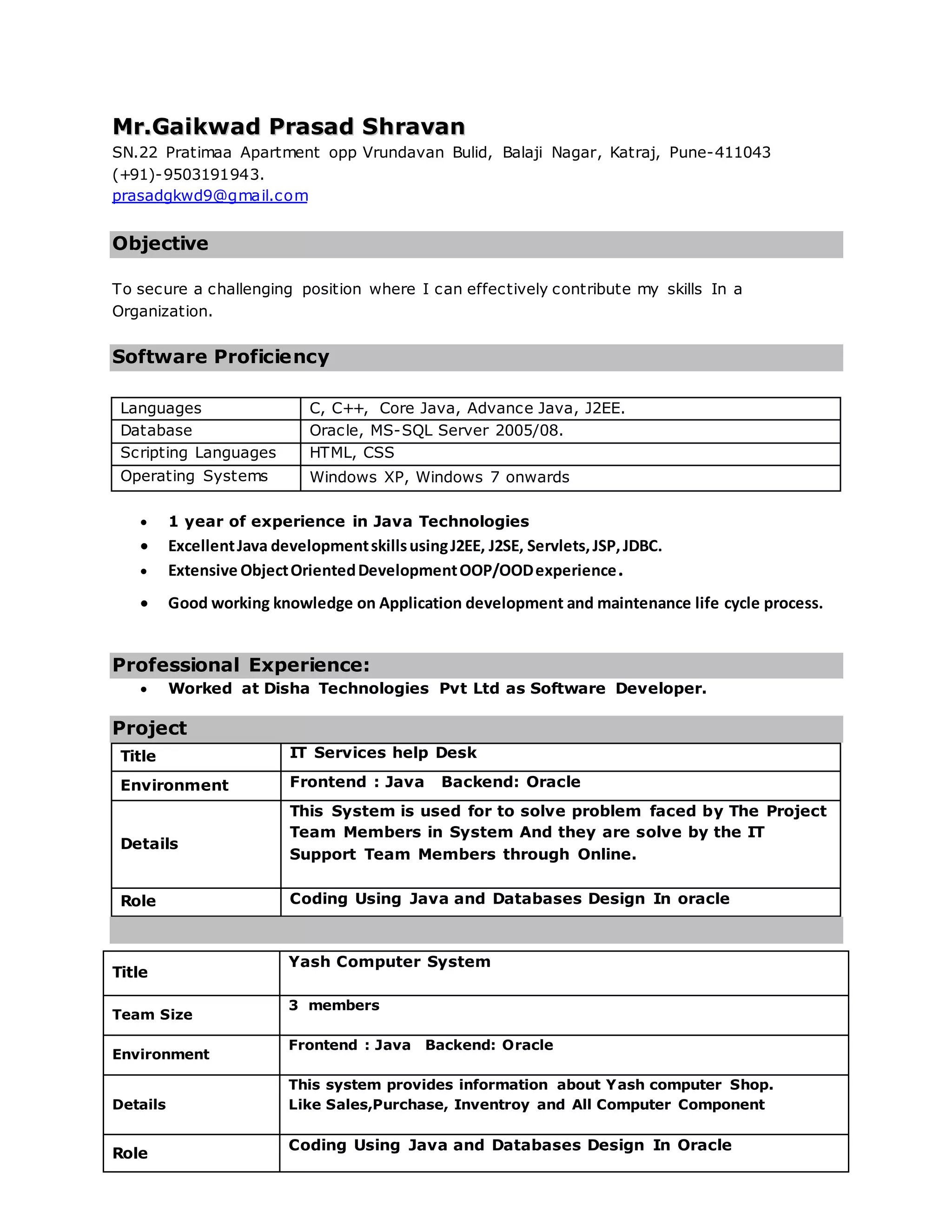 Prasad Resume Exp | PDF