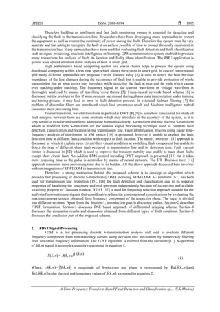 A Time-Frequency Transform Based Fault Detectionand Classificationof STATCOM Integrated Single ...