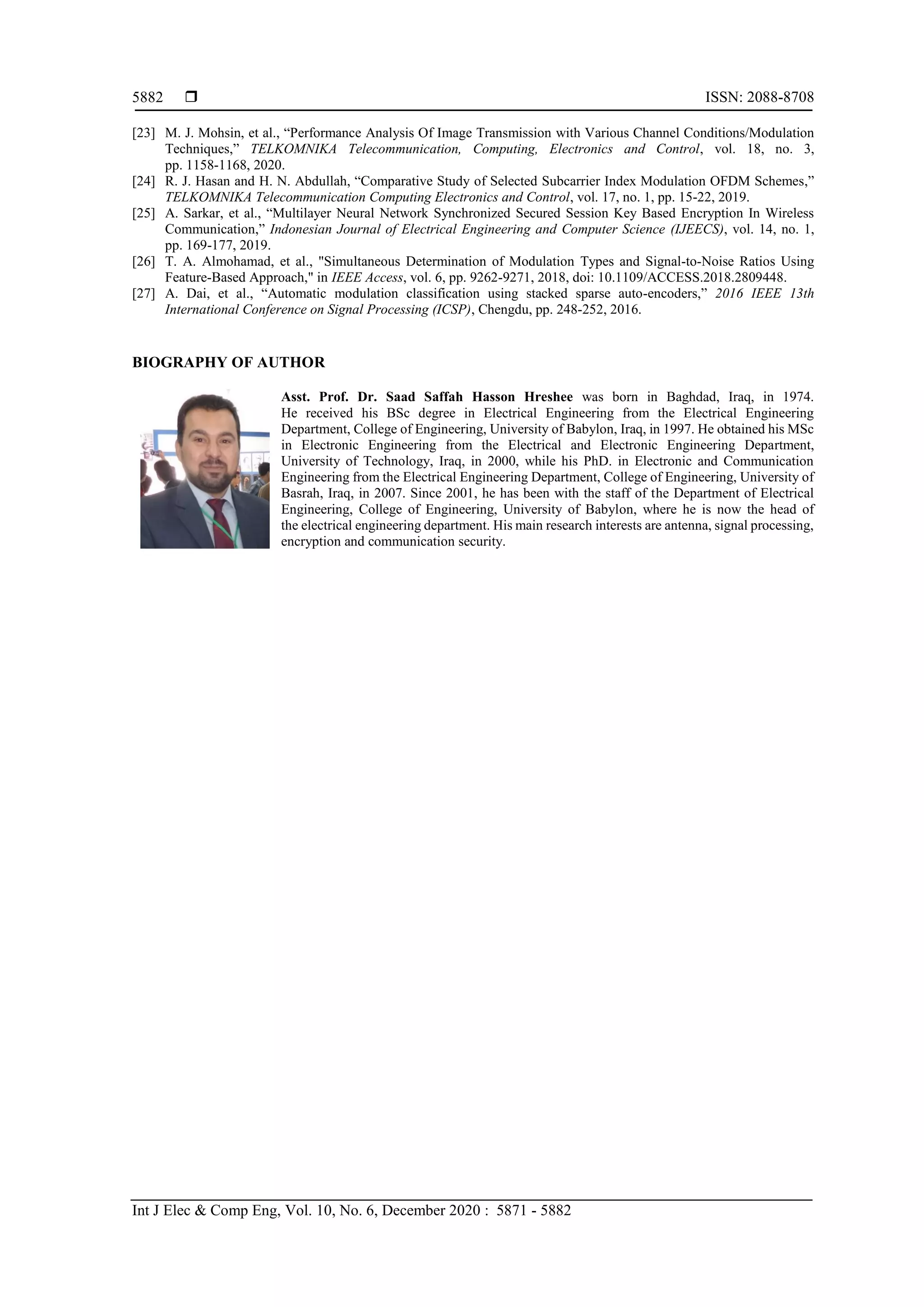 Automatic recognition of the digital modulation types using the ...