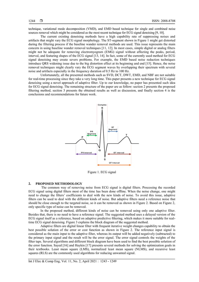 ECG signal denoising using a novel approach of adaptive filters for real-time processing | PDF