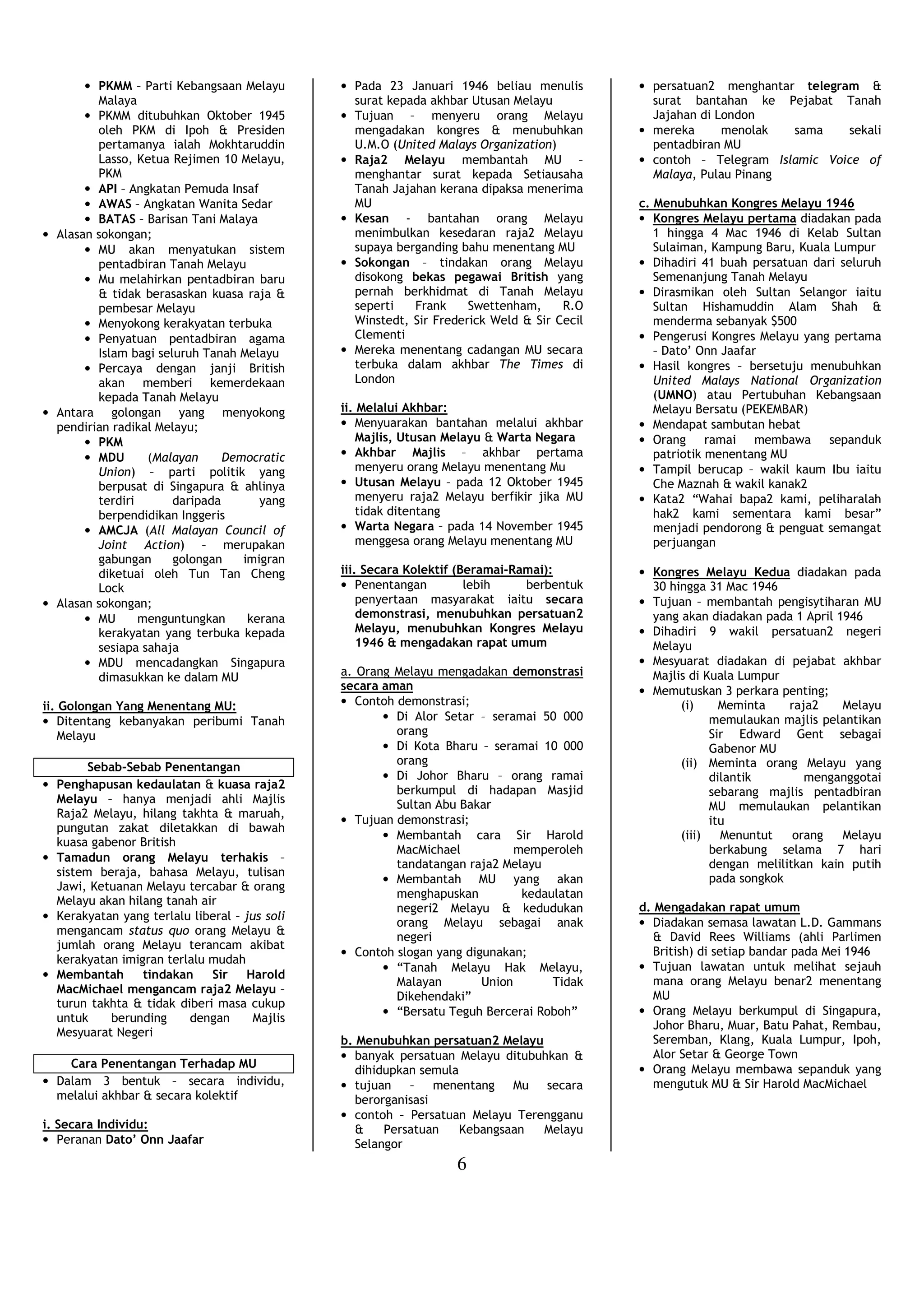 NOTA SEJARAH TINGKATAN 3 | PDF