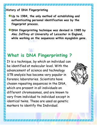 Dna Fingerprinting Project