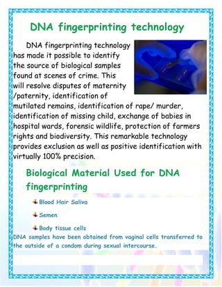 Dna Fingerprinting Project
