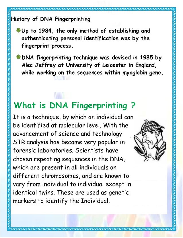 352180832 Dna fingerprint investigatory project class 12 1 352180832-dna-fingerprint-investigatory-project-class-12-1