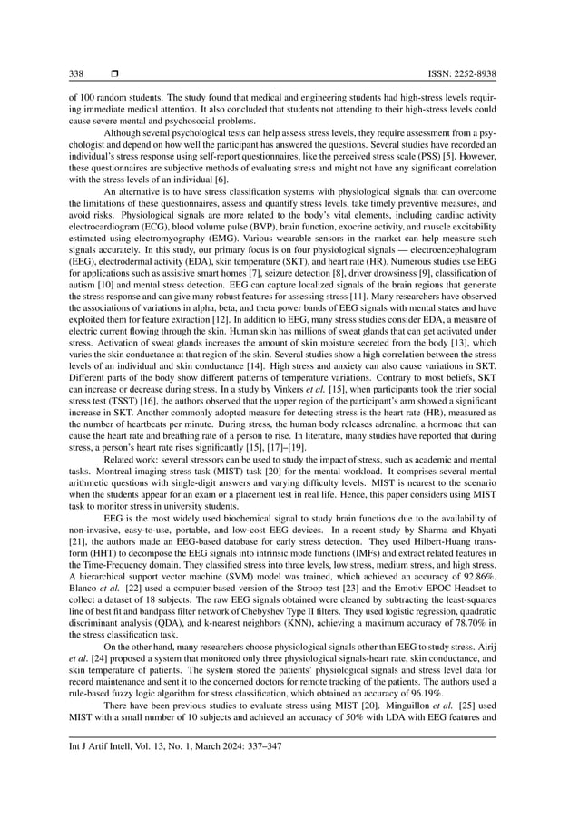 Machine learning-based stress classification system using wearable sensor devices | PDF