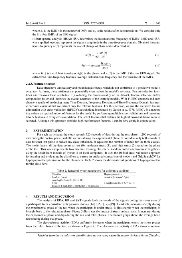 Machine learning-based stress classification system using wearable sensor devices | PDF