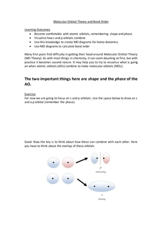 MO Theory Tutorial | DOCX