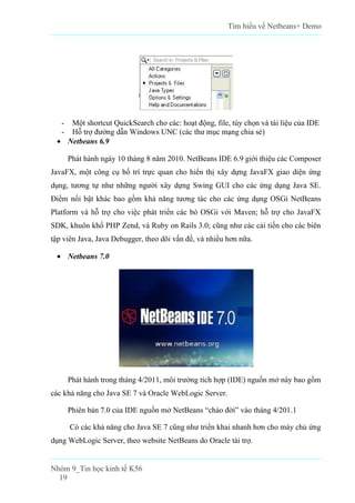 Báo cáo Tìm hiểu tổng quan về netbeans + demo | PDF
