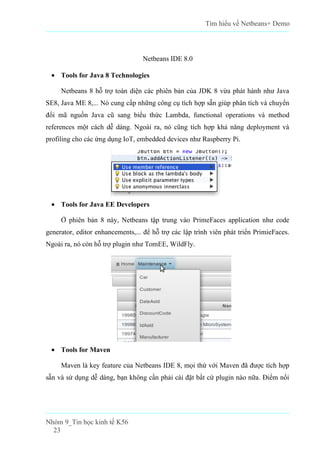 Báo cáo Tìm hiểu tổng quan về netbeans + demo | PDF