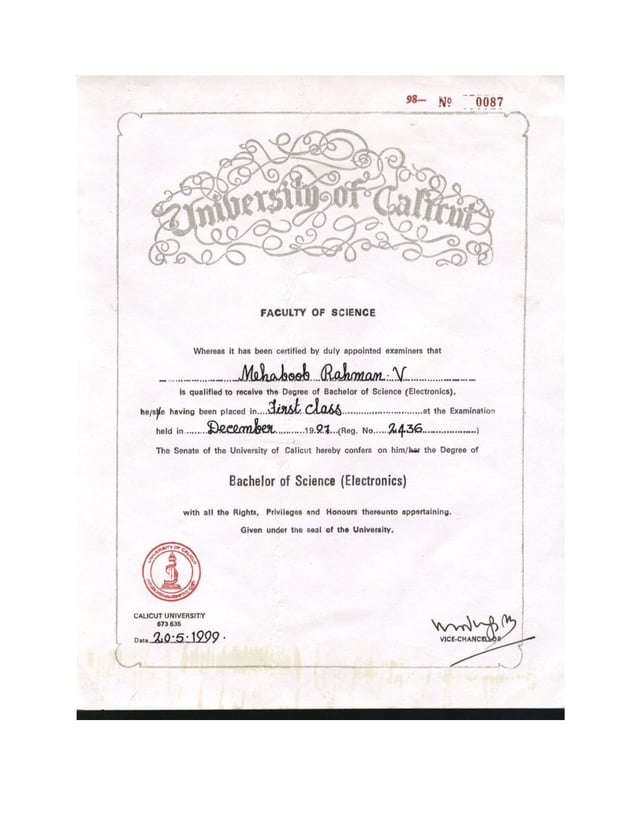 Certificate Bachelor Degree | PDF