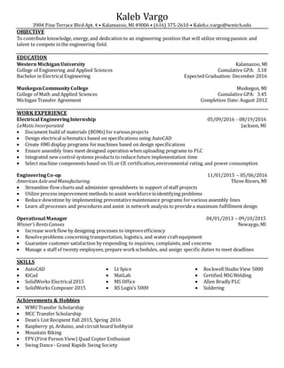 Kaleb Vargo Resume | PDF
