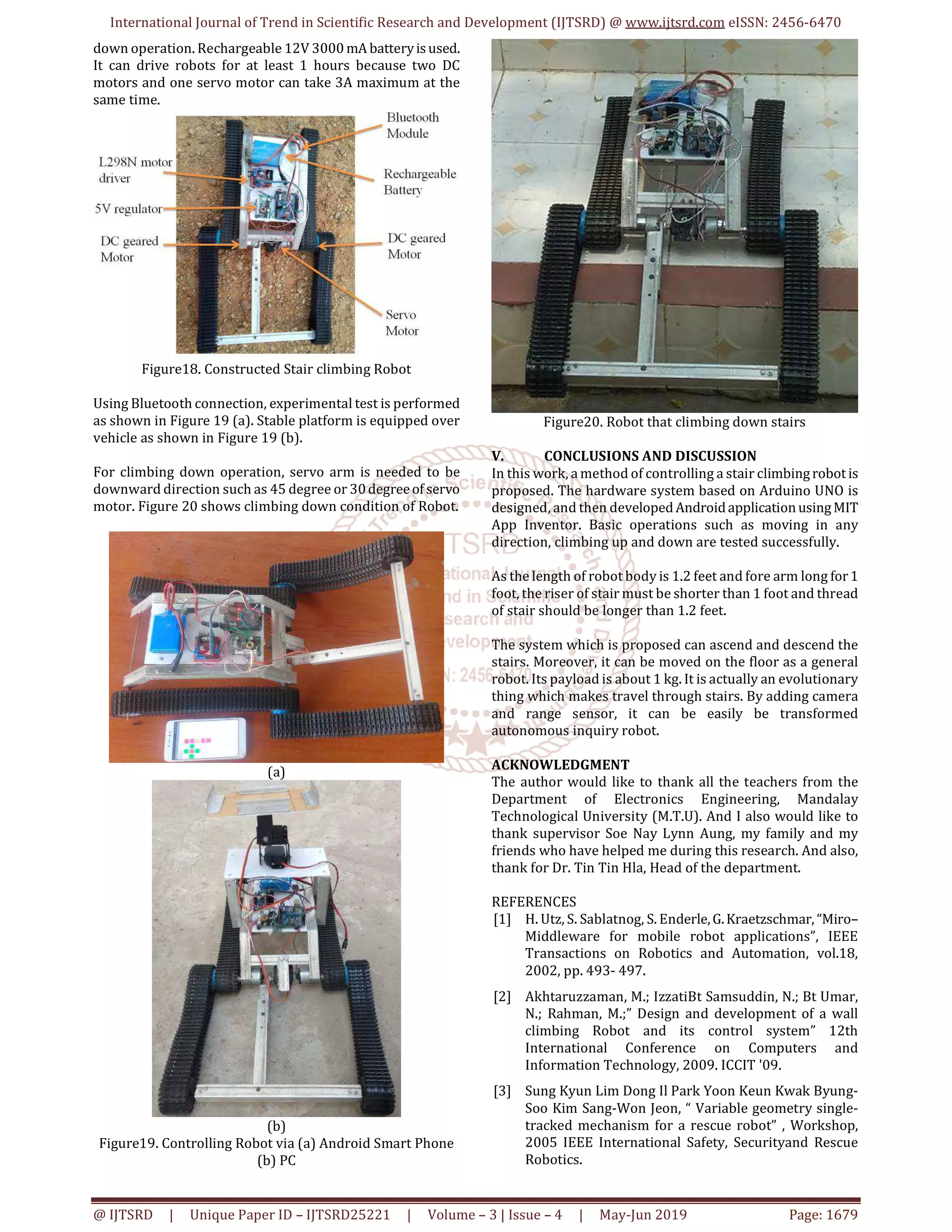 Stair Climbing Robot with Stable Platform | PDF