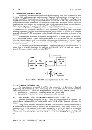 An Experimental Study of P&O MPPT Control for Photovoltaic Systems | PDF