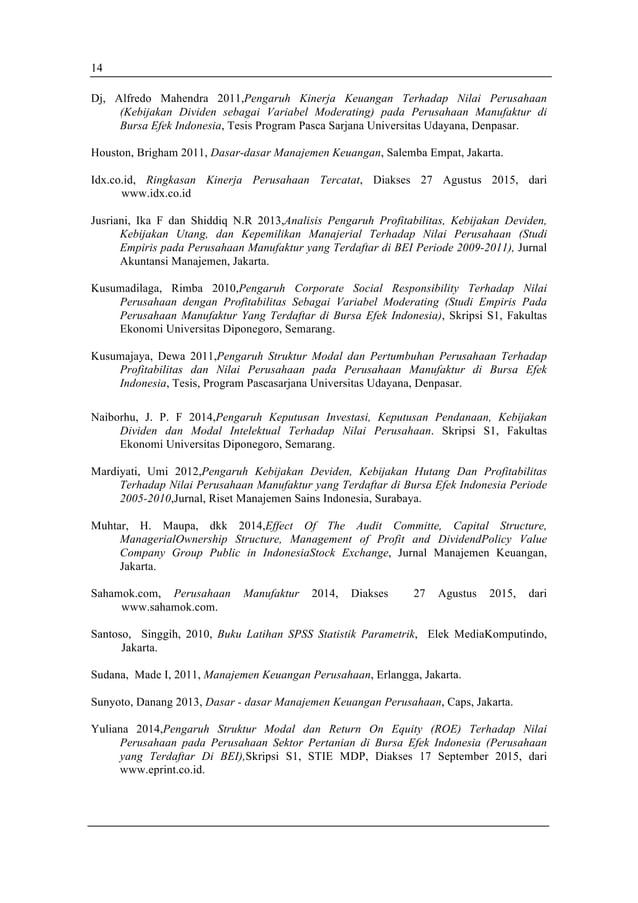 Pengaruh Struktur Modal, Return on Equity (ROE), dan Kebijakan Dividen terhadap Nilai Perusahaan ...