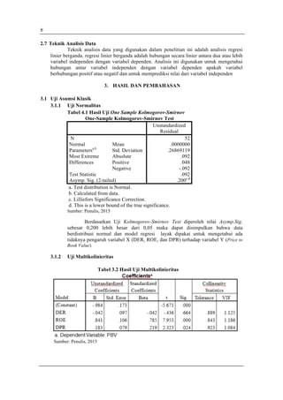 Pengaruh Struktur Modal, Return on Equity (ROE), dan Kebijakan Dividen ...