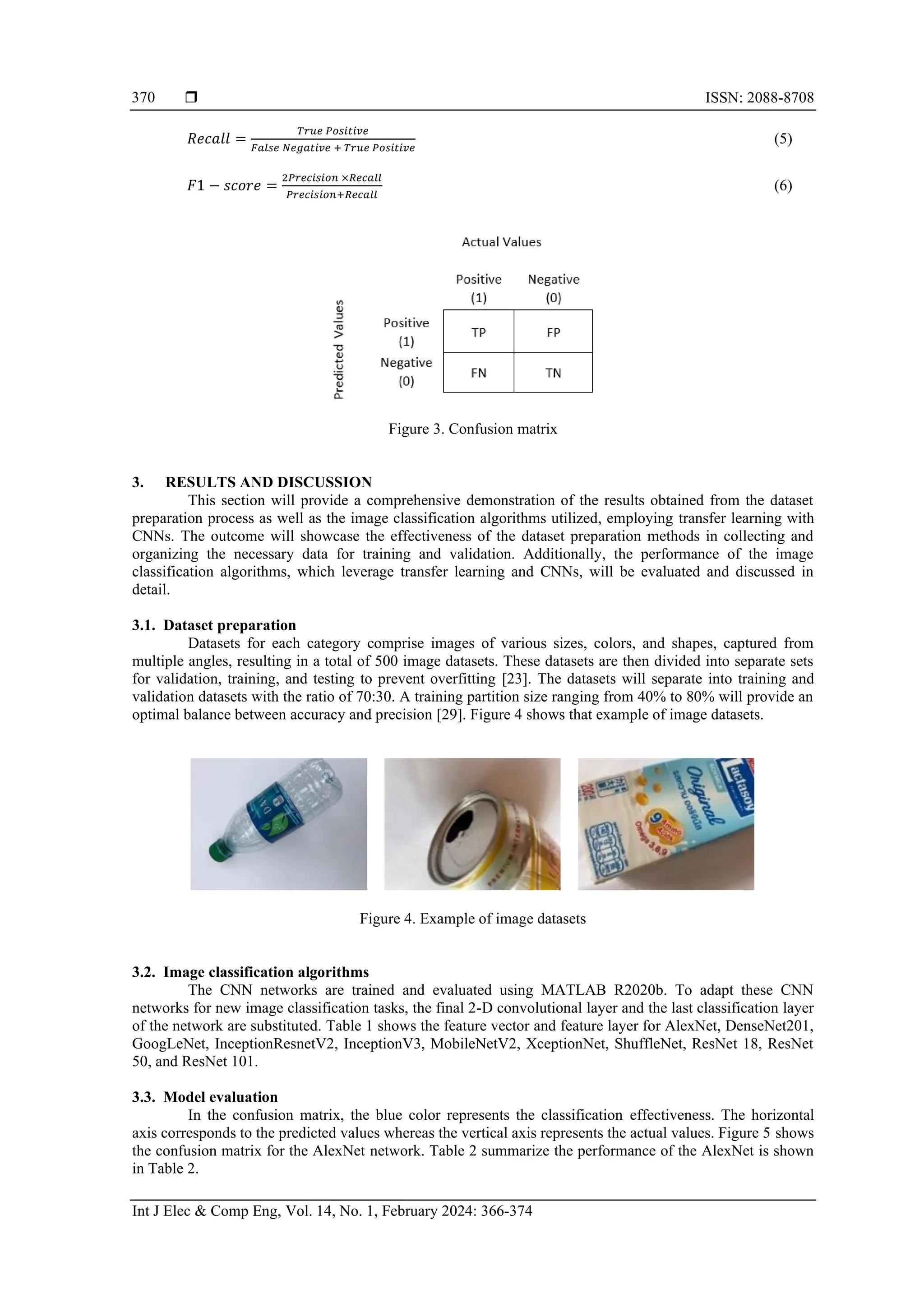 Accuracy study of image classification for reverse vending machine waste segregation using ...