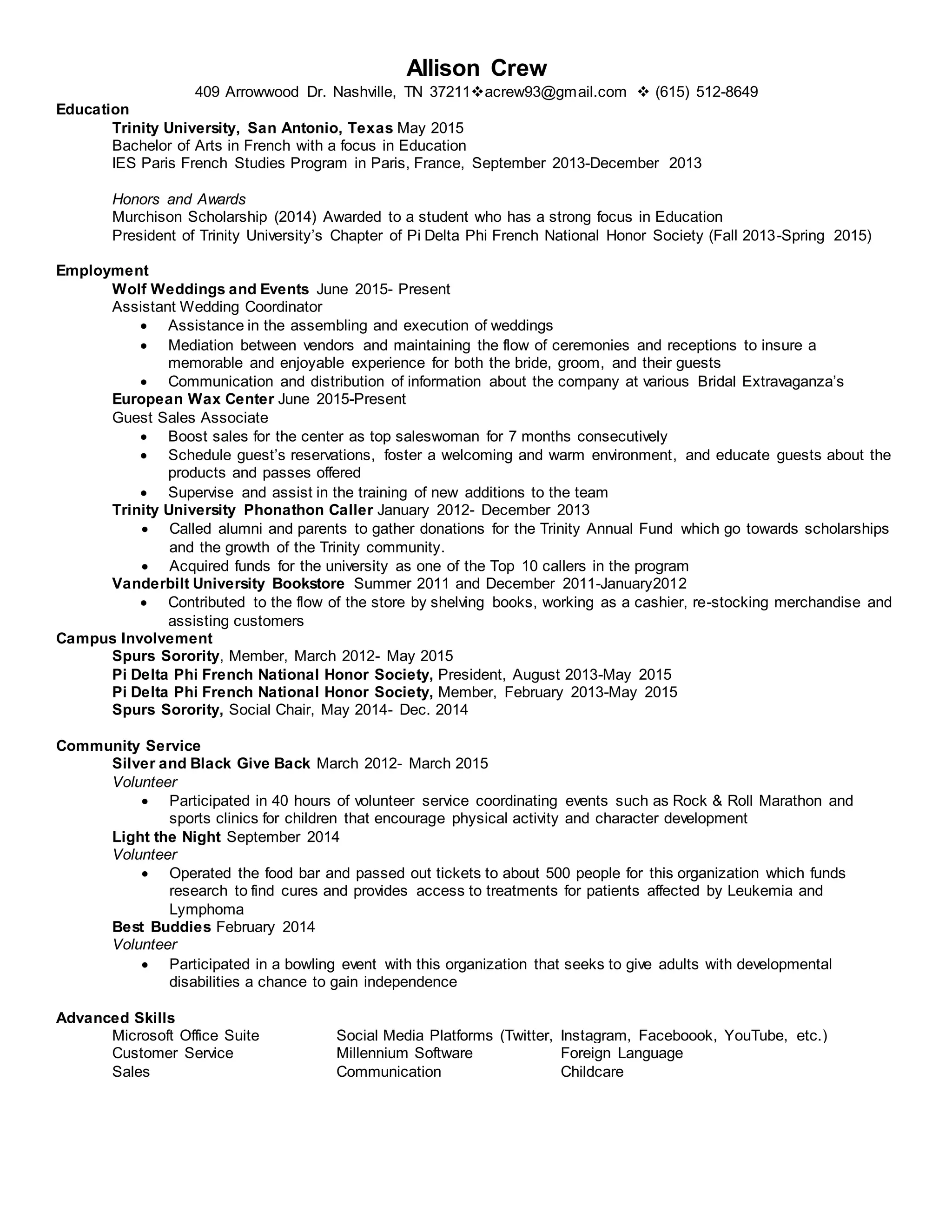 Allison Crew Resume Feb2016 | DOCX