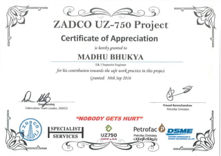 ZADCO-Appreciation certificate | PPT