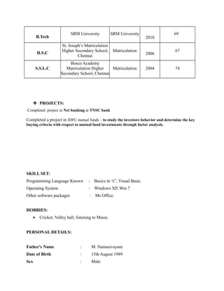 Subathiran Resume | DOC