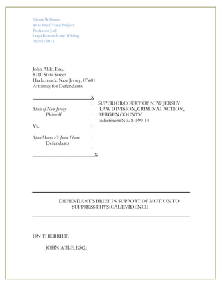 Legal Research Trial Brief Final Project | DOCX