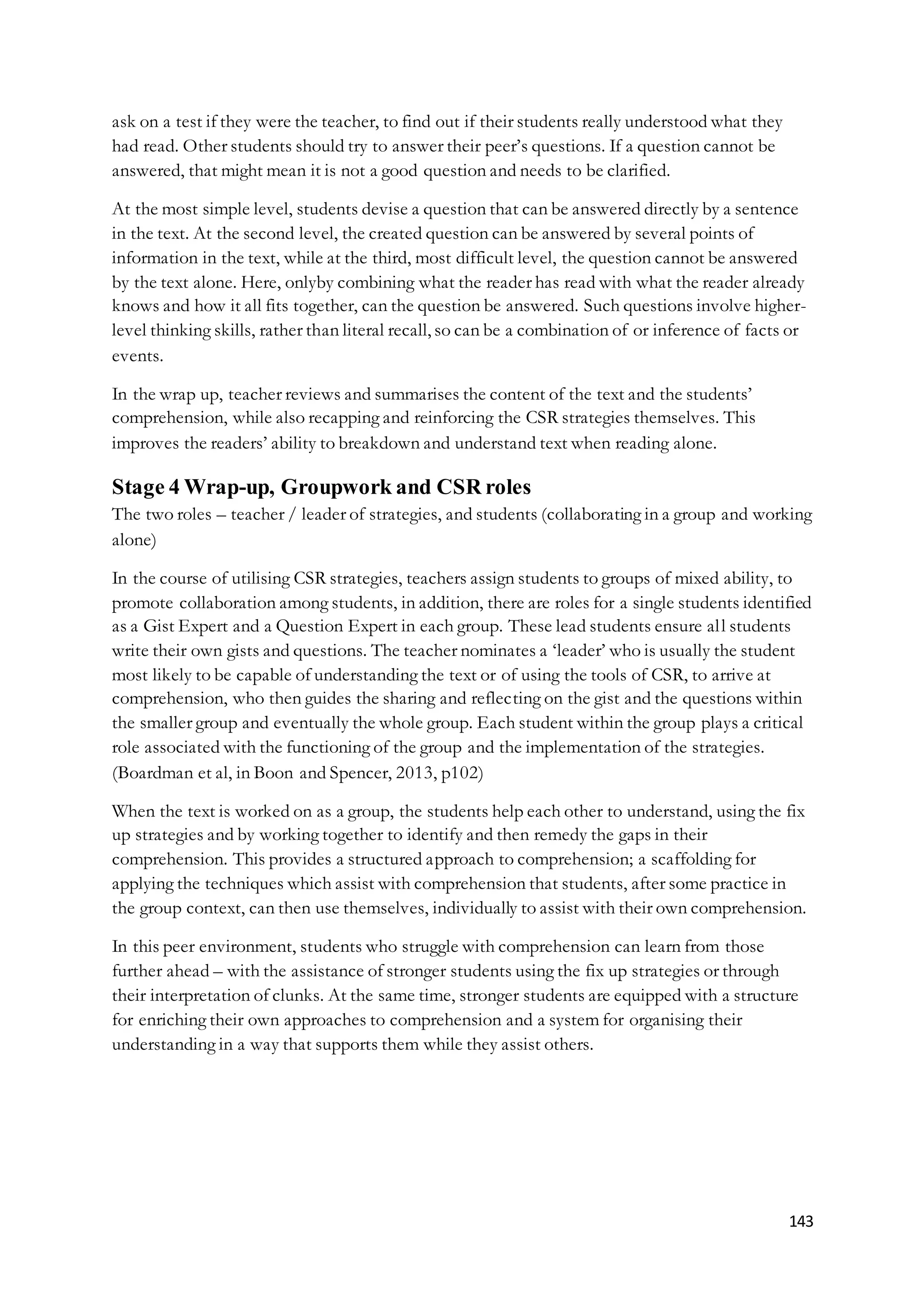 PD of Collaborative Strategic Reading | PDF