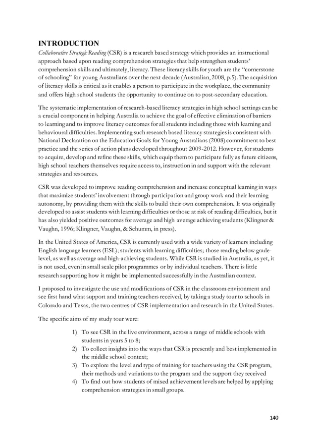 PD of Collaborative Strategic Reading | PDF