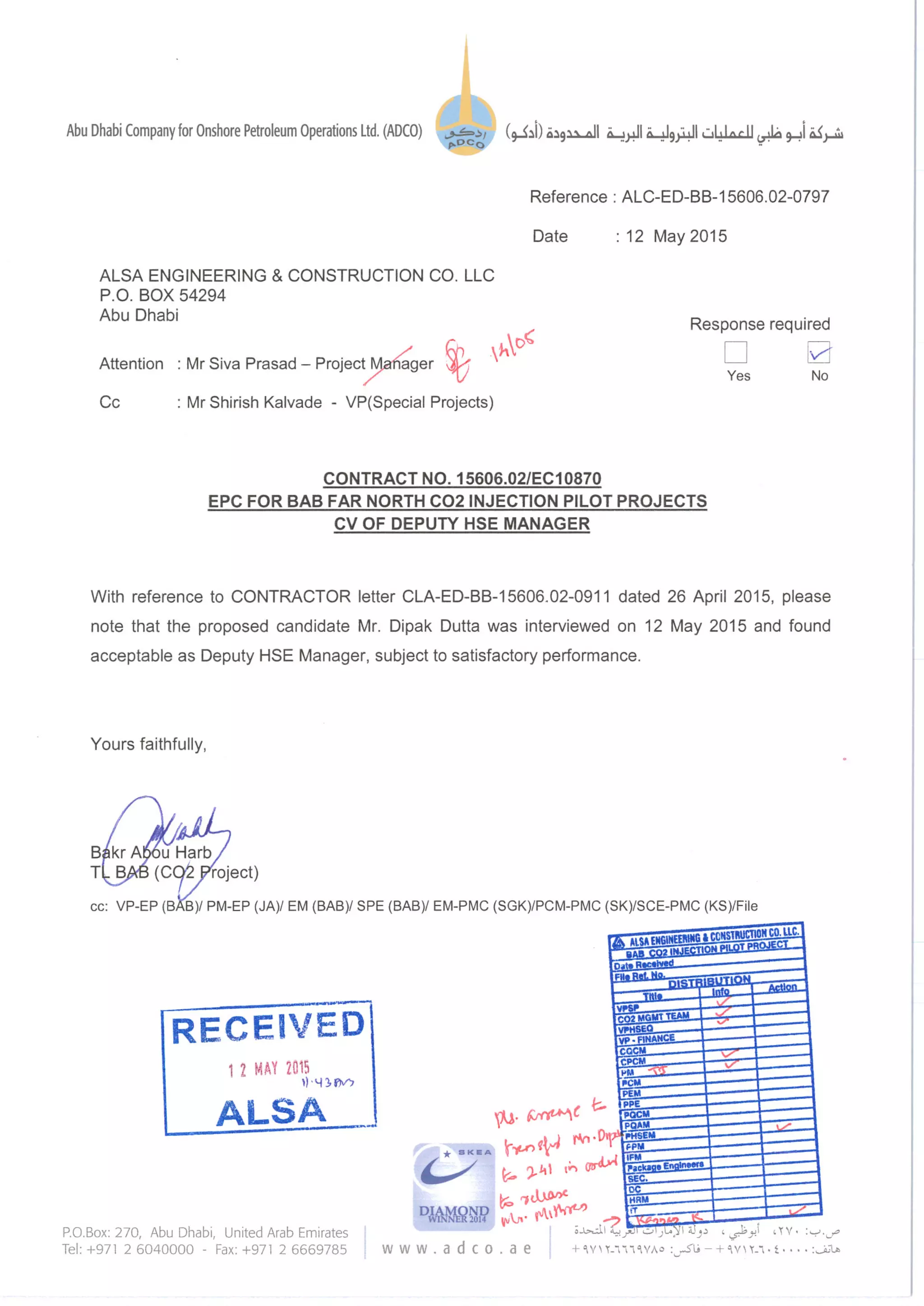 ADCO approval as Dy. HSEM | PDF