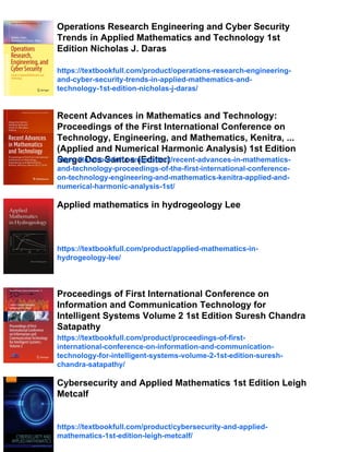 Information Technology and Applied Mathematics Peeyush Chandra | PDF