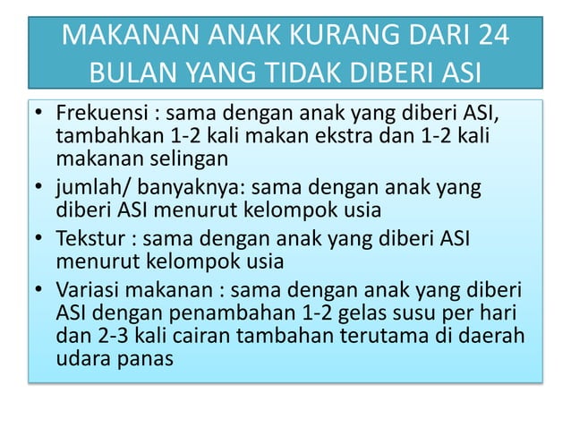 Pemberian makan bayi dan anak (PMBA) | PPTX