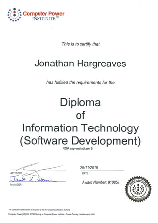 Jonathan hargreaves - SD Diploma | PDF