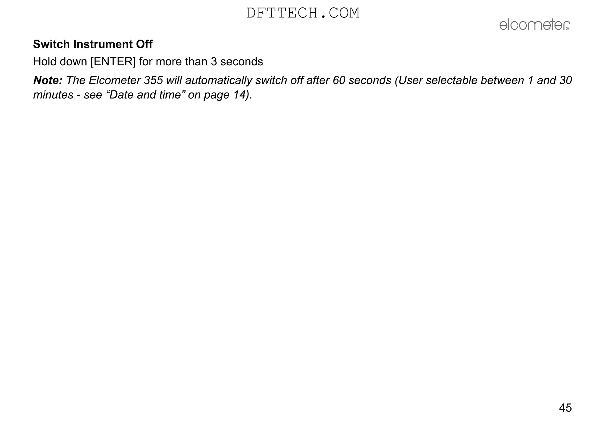 Elcometer 355 Coating Thickness Gauge Standard Model instructions | PDF