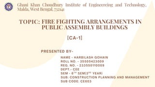 Fire fighting arrangement in public assembly buildings | PDF