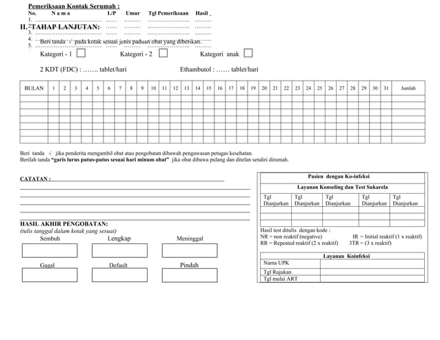 Form tuberkulosis terbaru tb 01 new form | PPT