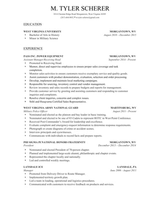 Scherer Resume - Sales | PDF
