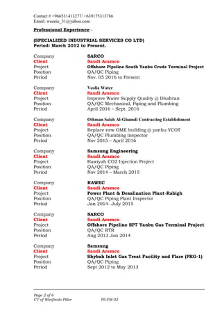 Resume | DOC | Civil Engineering Industry | Industries