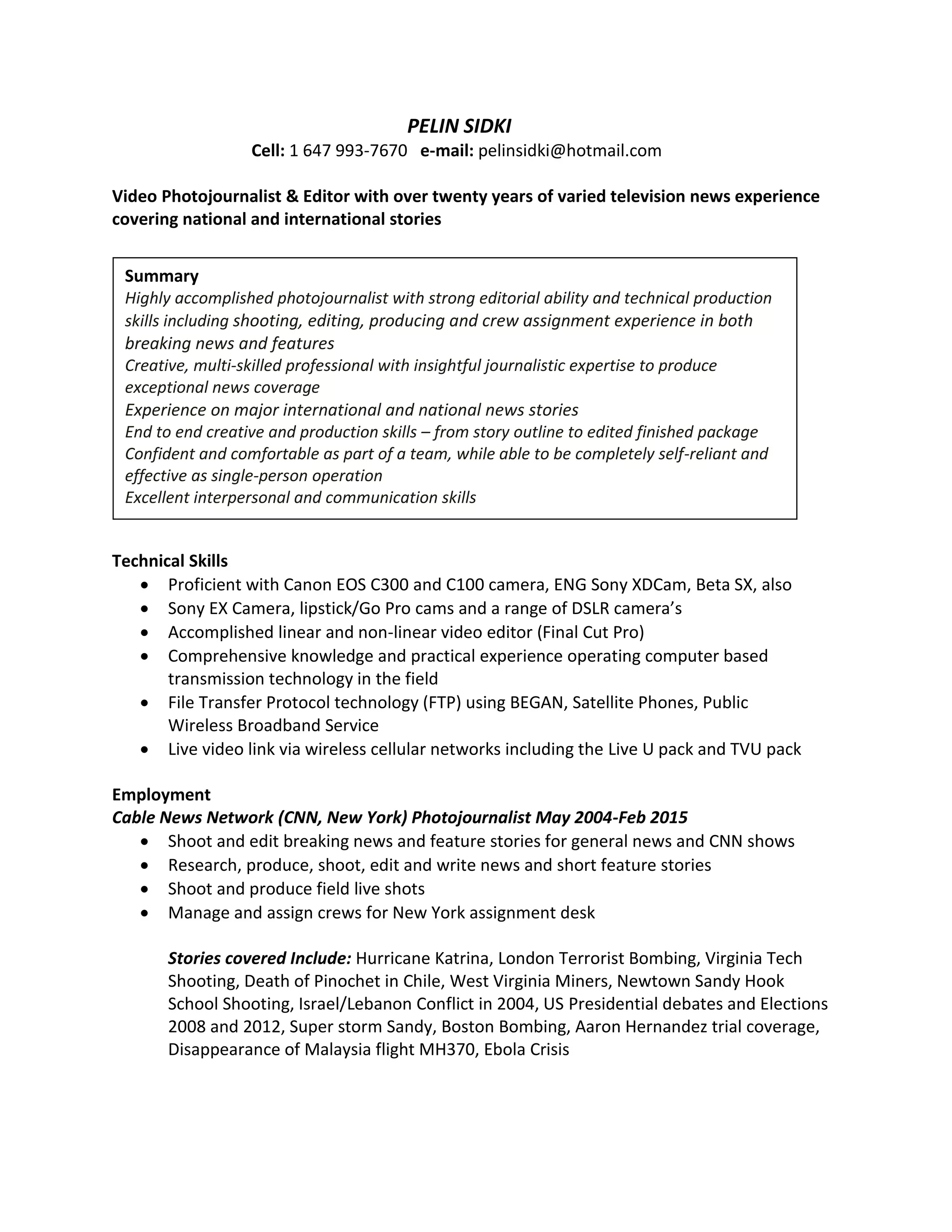 PELIN SIDKI resume | PDF