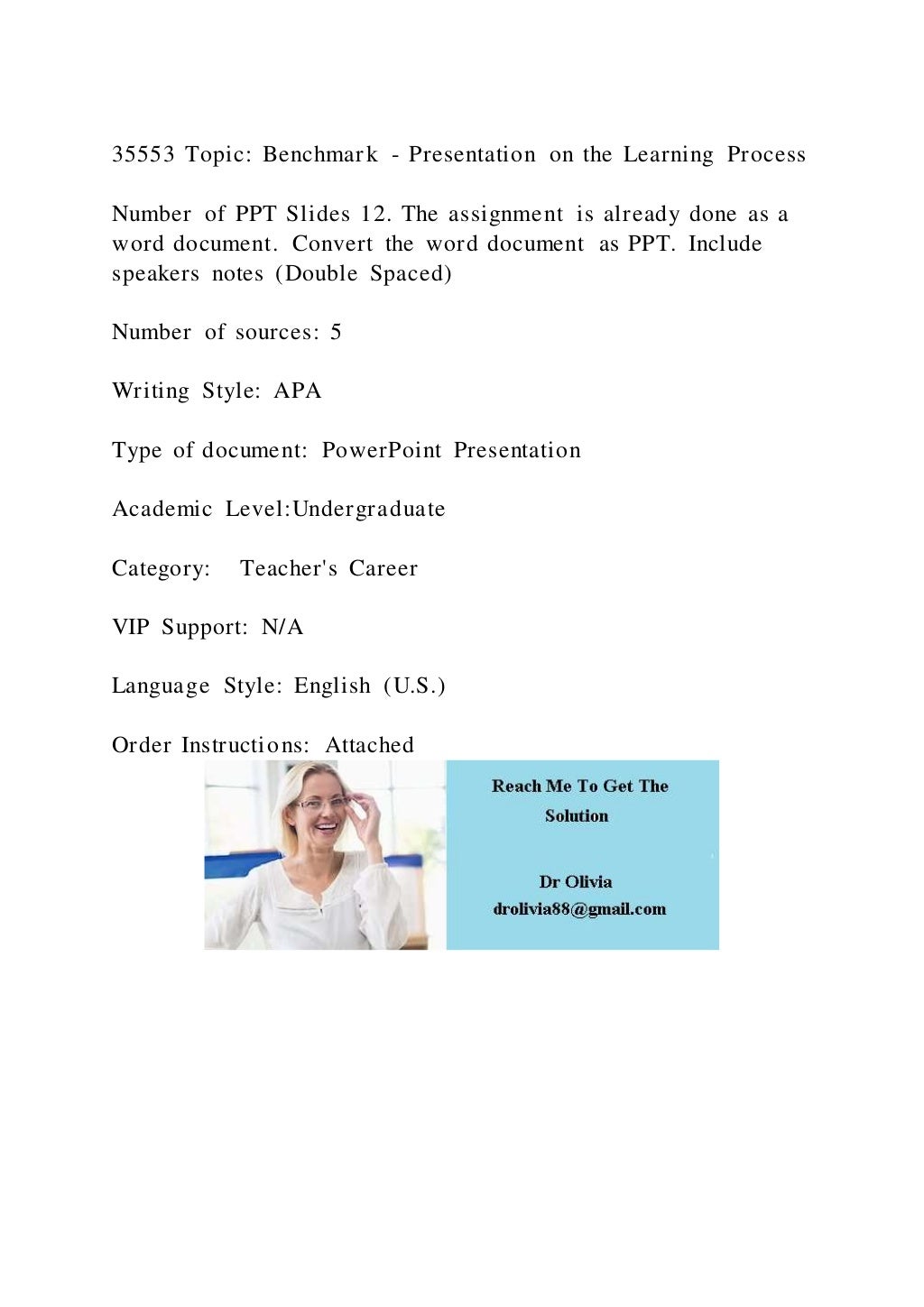 35553 Topic Benchmark - Presentation on the Learning ProcessNum | DOCX