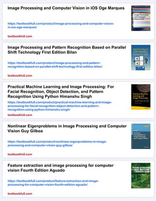 Computer Vision Pattern Recognition Image Processing and Graphics Renu ...