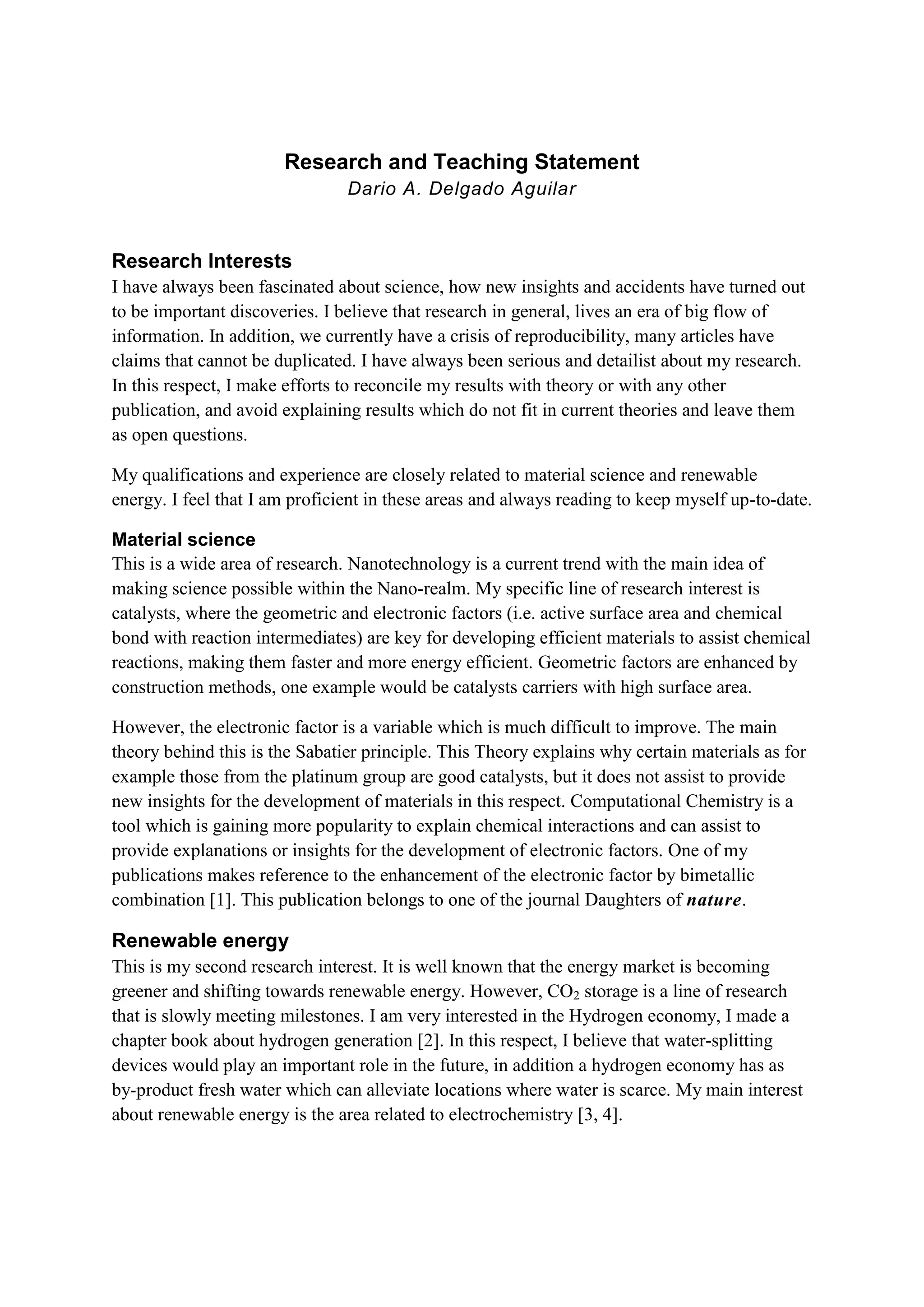 Research and Teaching Statement | PDF
