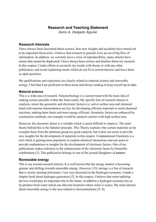 Research and Teaching Statement | PDF