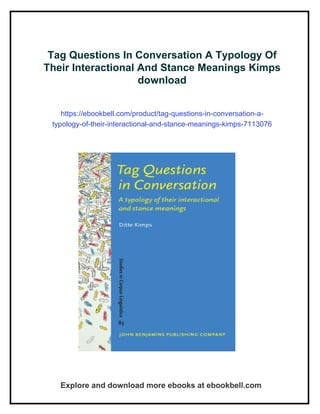Tag Questions In Conversation A Typology Of Their Interactional And ...